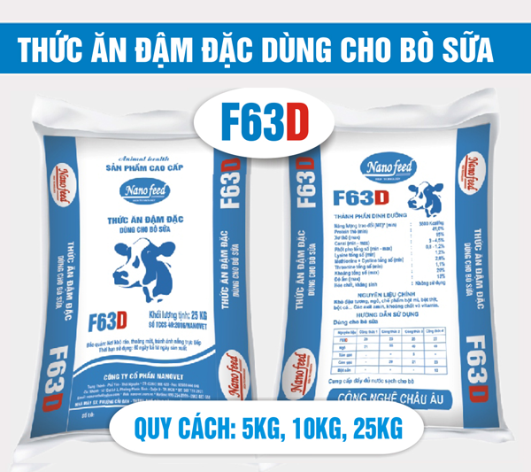 F63D - Thức ăn đậm đặc dùng cho bò sữa - Công ty Cổ Phần Nanovet